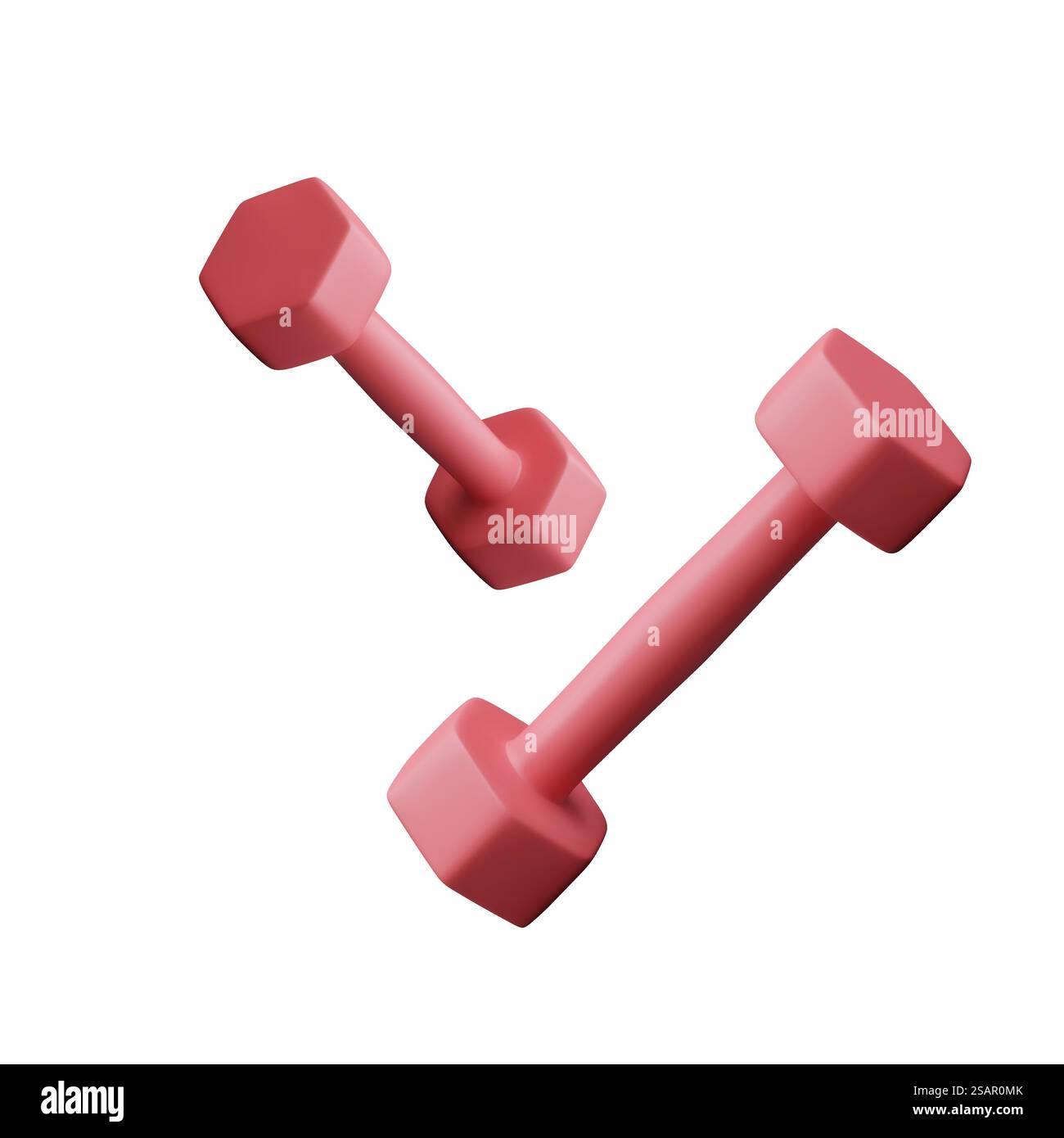 3d realistic red dumbbells isolated on white background. Vector illustration Stock Vector Image ...