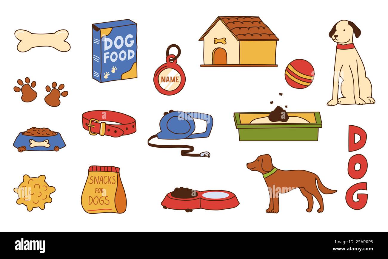 Dog supplies Stock Vector Images - Alamy