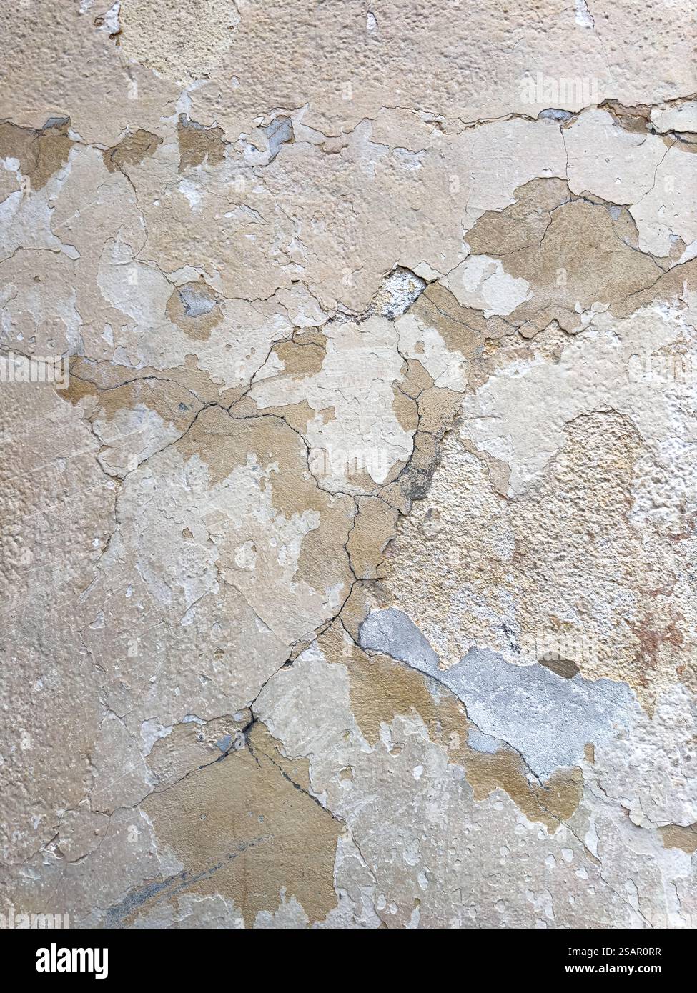 Cracked and Peeling Plaster Wall Texture, Weathered by Wind, Sea ...