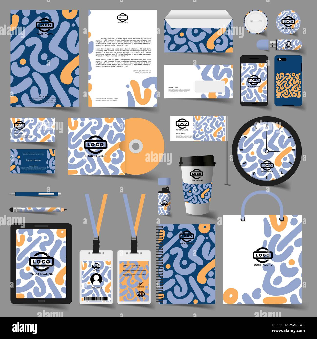 Stationery design set in vector format Stock Vector Image & Art - Alamy