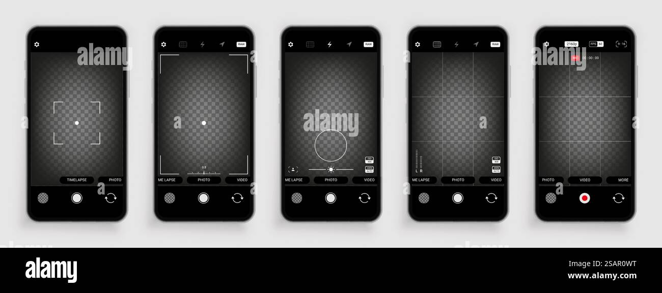 Phone camera interface. Smartphone photography and video blank ...
