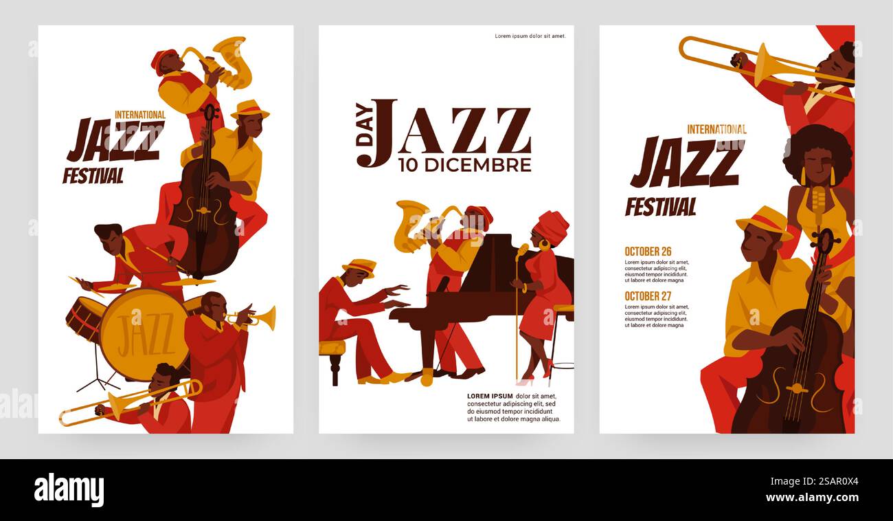 Jazz posters. Music concert flyer. Festival orchestra performers ...