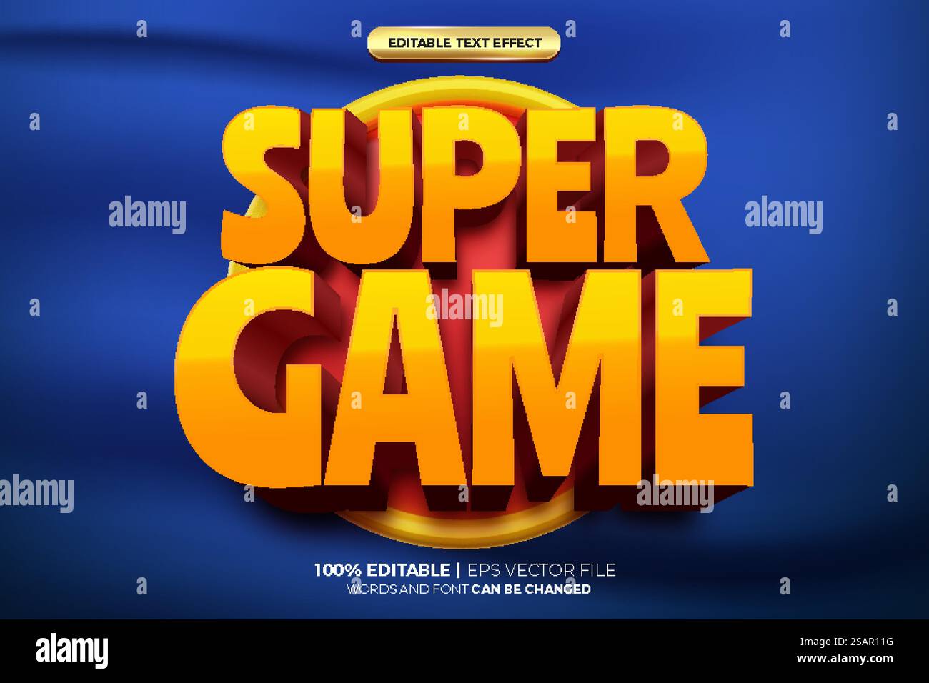 Super Game 3D Editable text Effect Style Stock Vector Image & Art - Alamy