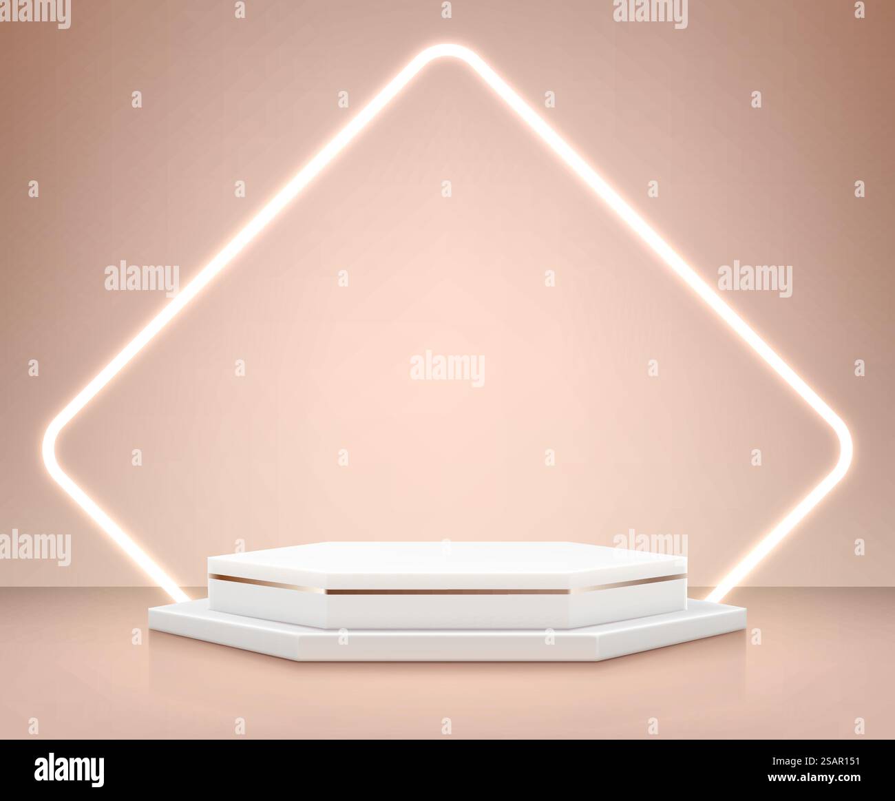 Realistic platform backdrop. Presentation background with empty ...