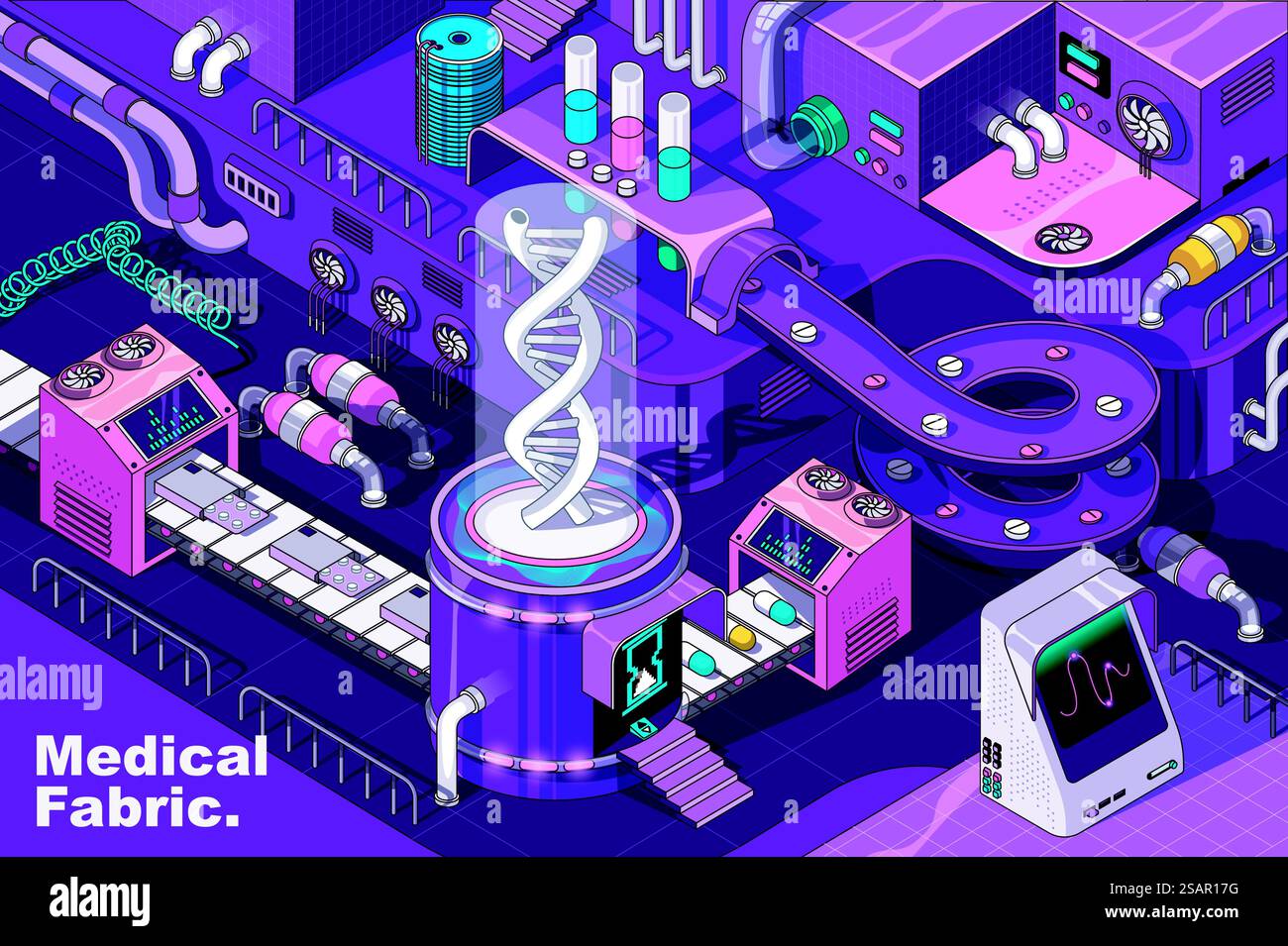 Medical laboratory web concept in 3d isometric design. Medicine system ...