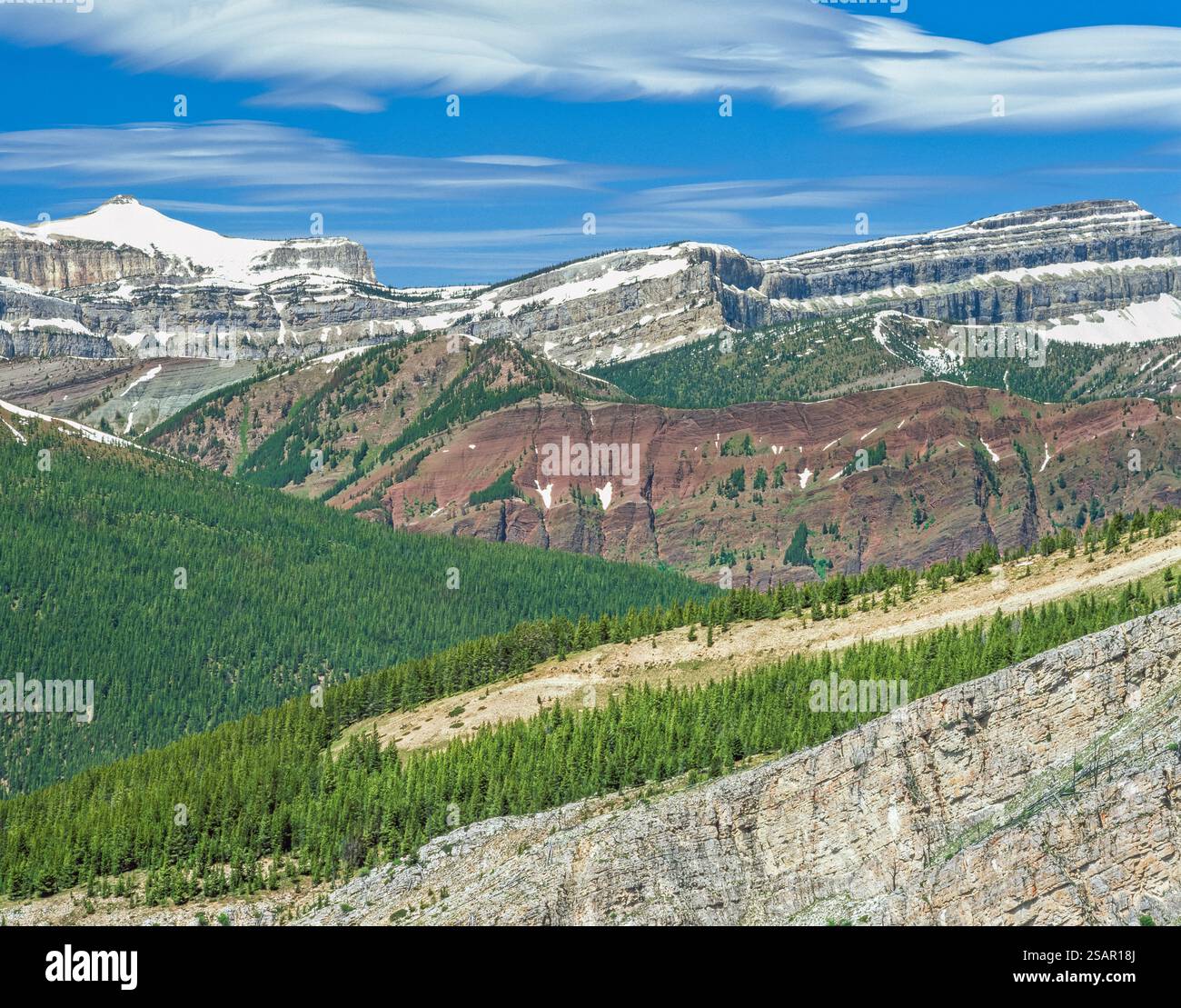 chinese wall below sphinx peak viewed from prairie reef in the bob ...
