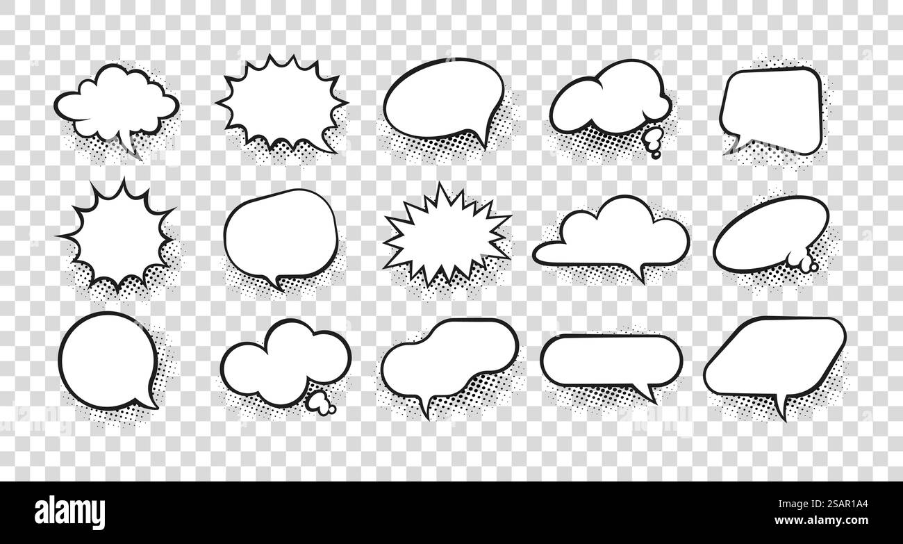 Cartoon speech bubble. Comic retro dialog form and splash bam pow ...