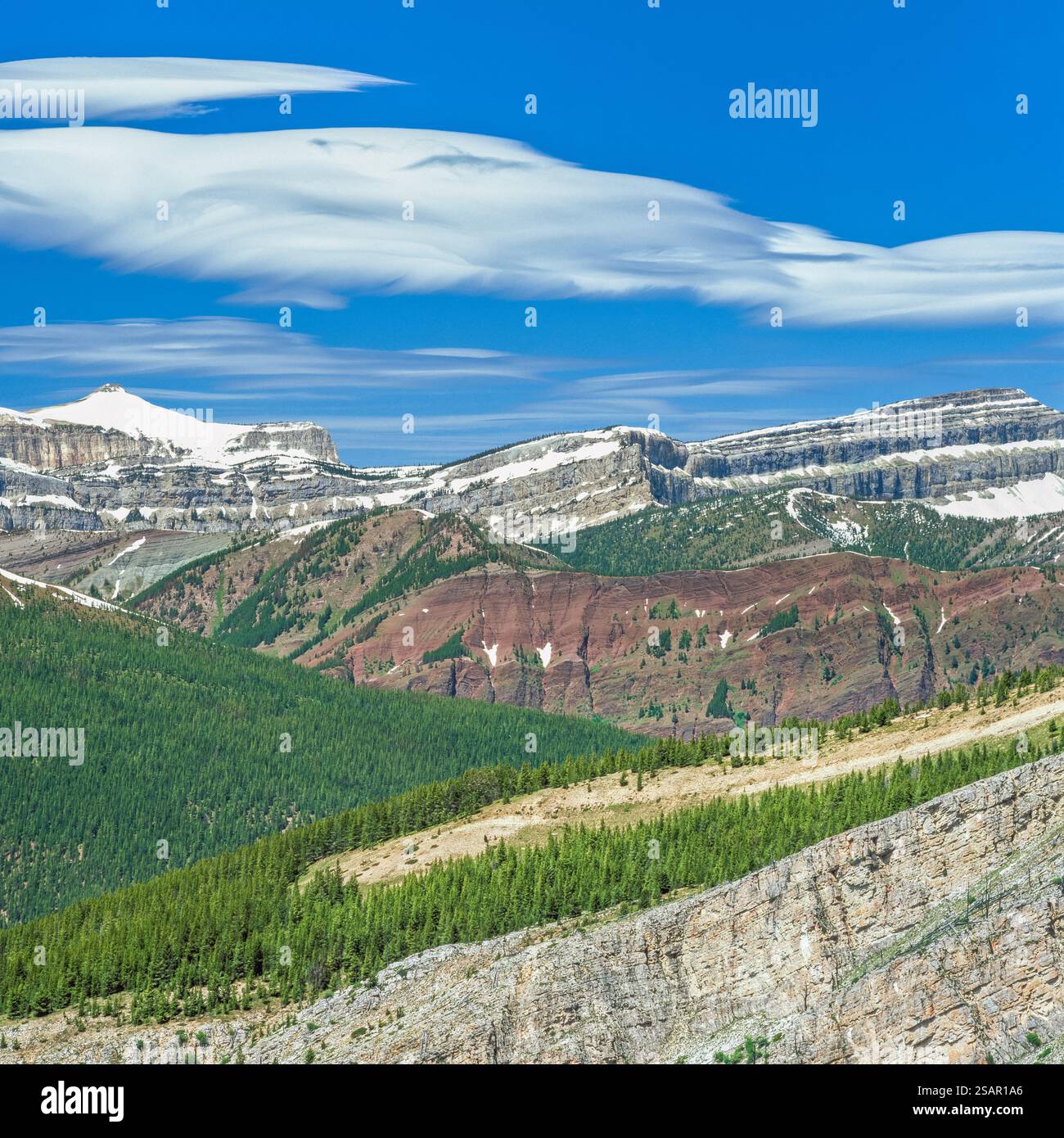 chinese wall below sphinx peak viewed from prairie reef in the bob ...