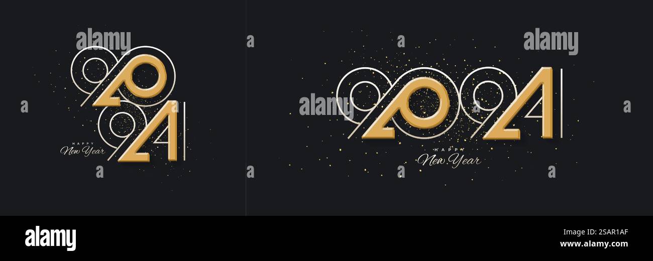 Unique number 2024 design. With an elegant black background. Premium ...