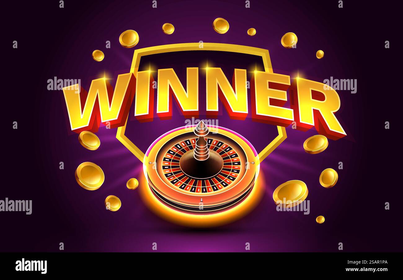 Winner fortune icons, slot sign machine, night Vegas. Vector. Winner ...