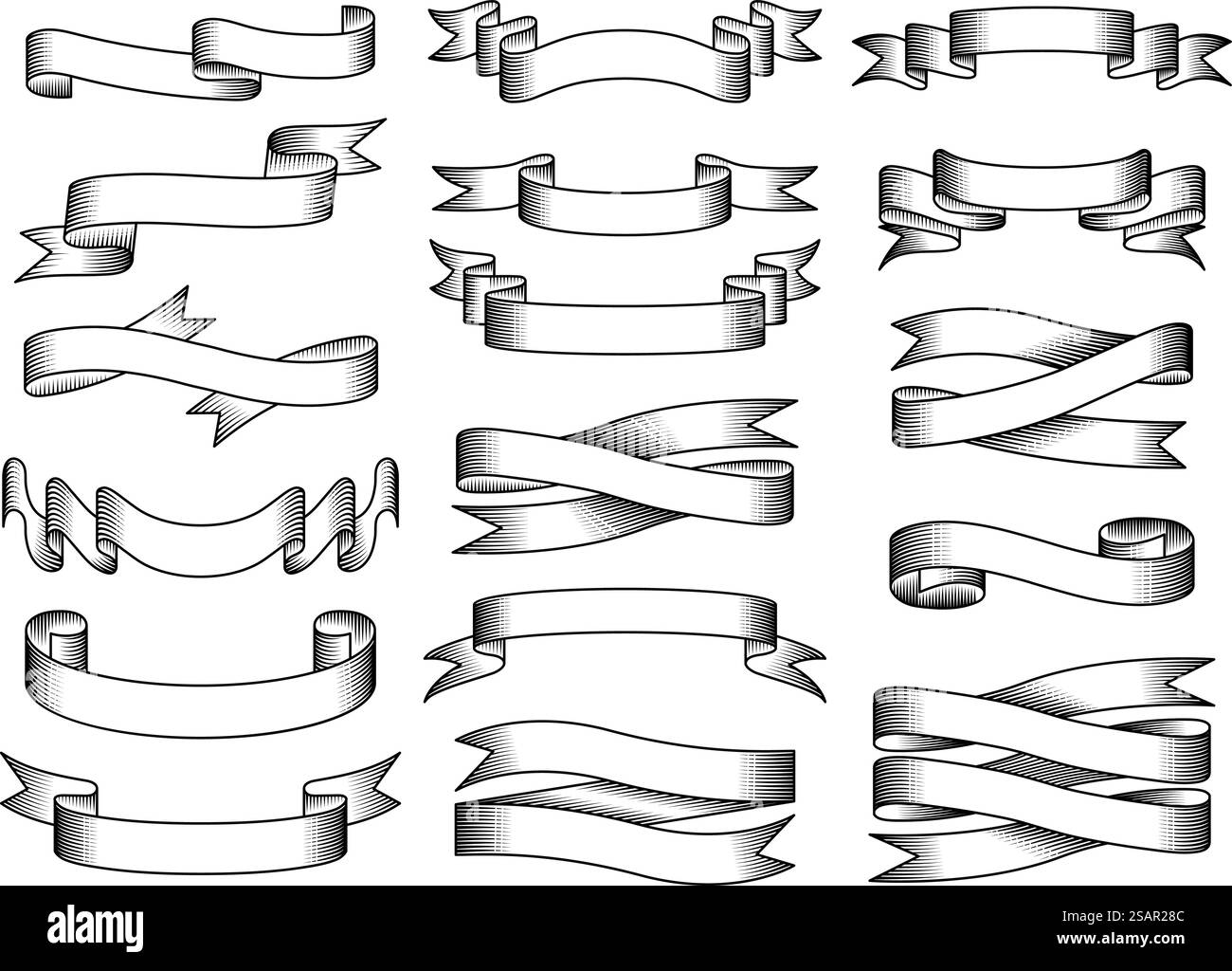 Engraved ribbons. Vintage tape templates for design labels recent ...