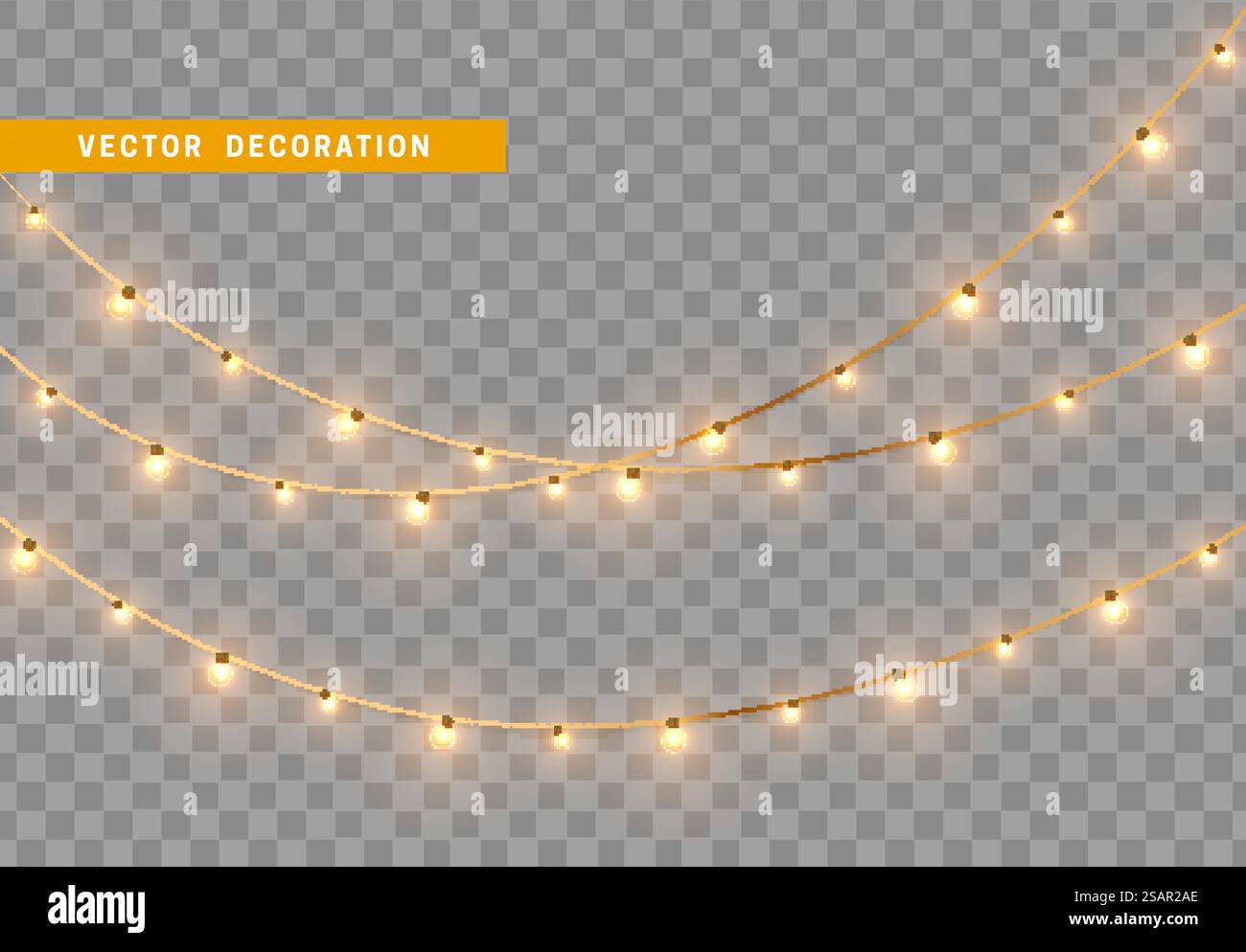 Christmas decorations garland string line. Festive decorative element ...