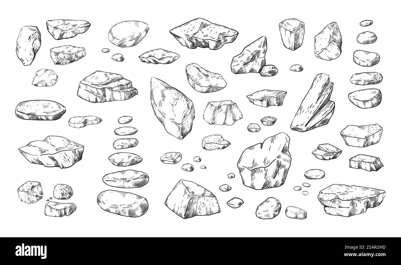 Pebble piles Stock Vector Images - Alamy