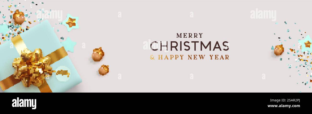 Merry Christmas and Happy New Year website header or banner. Xmas ...