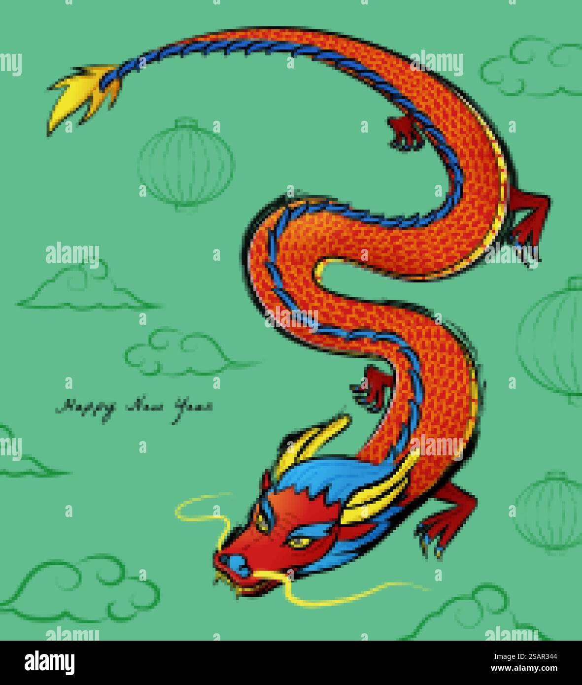 Hand drawn CNY dragon poster Stock Vector Image & Art - Alamy