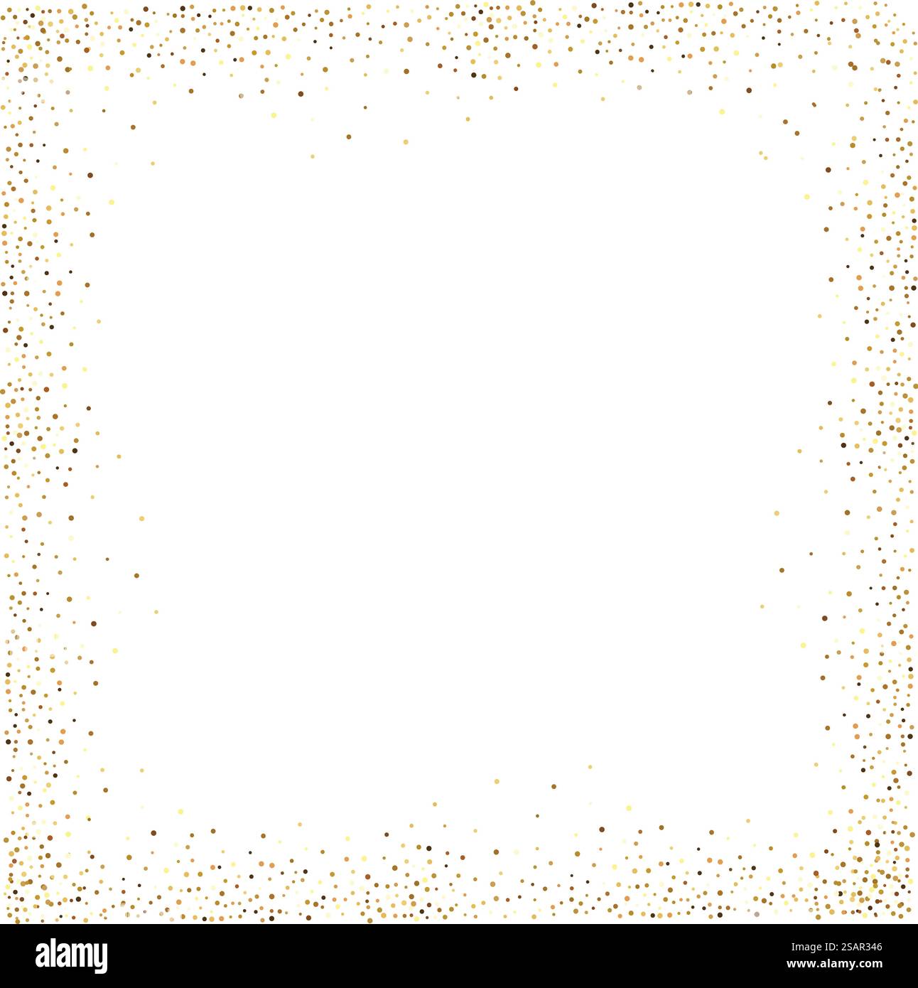 Gold glitter square frame, glitter vector illustration. Gold glitter ...