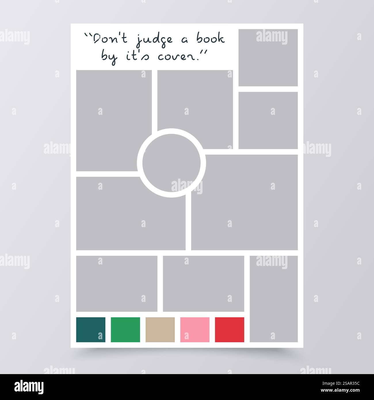 Moodboard template. Collage grid. Mood board layout. Montage photo ...