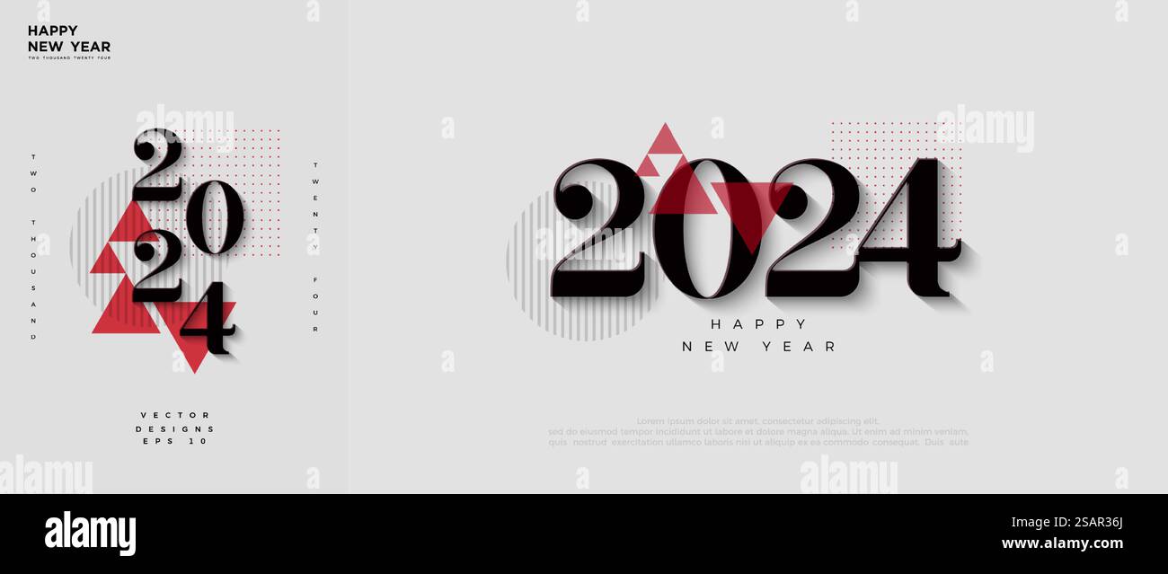 Classic happy new year 2024 design. With bold classic numbers. The ...