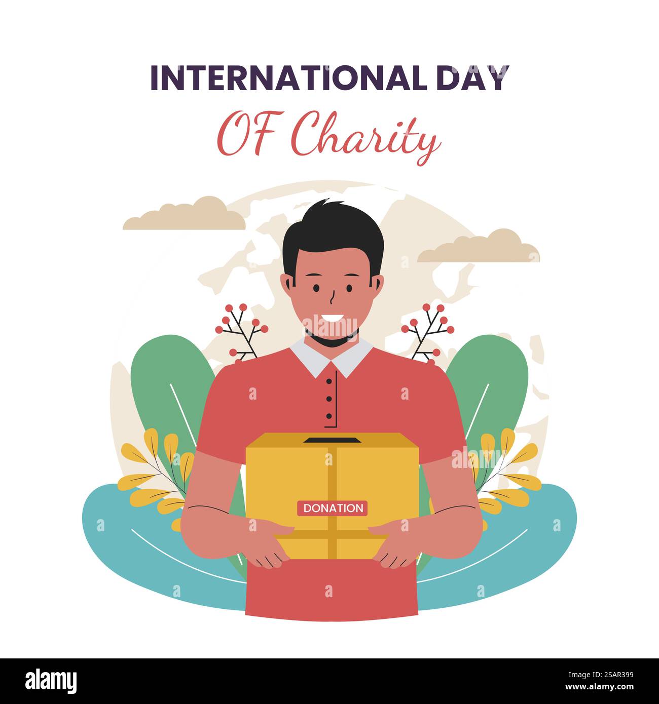International day of charity day concept. Flat vector illustration ...