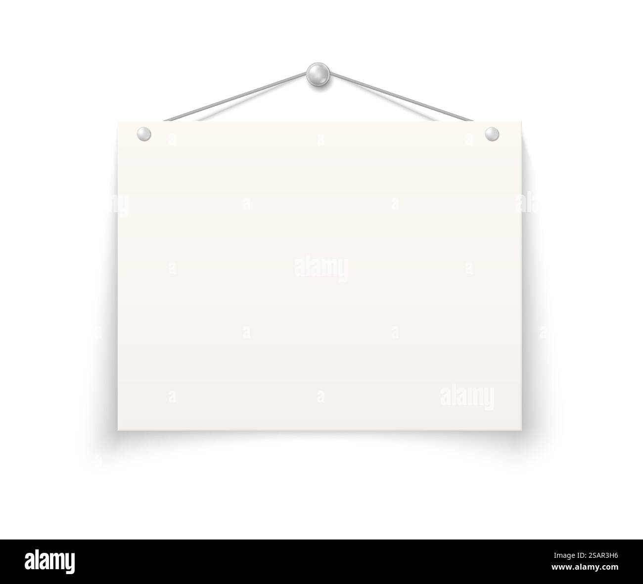 Realistic blank paper signboard. White banner mockup with copy space ...