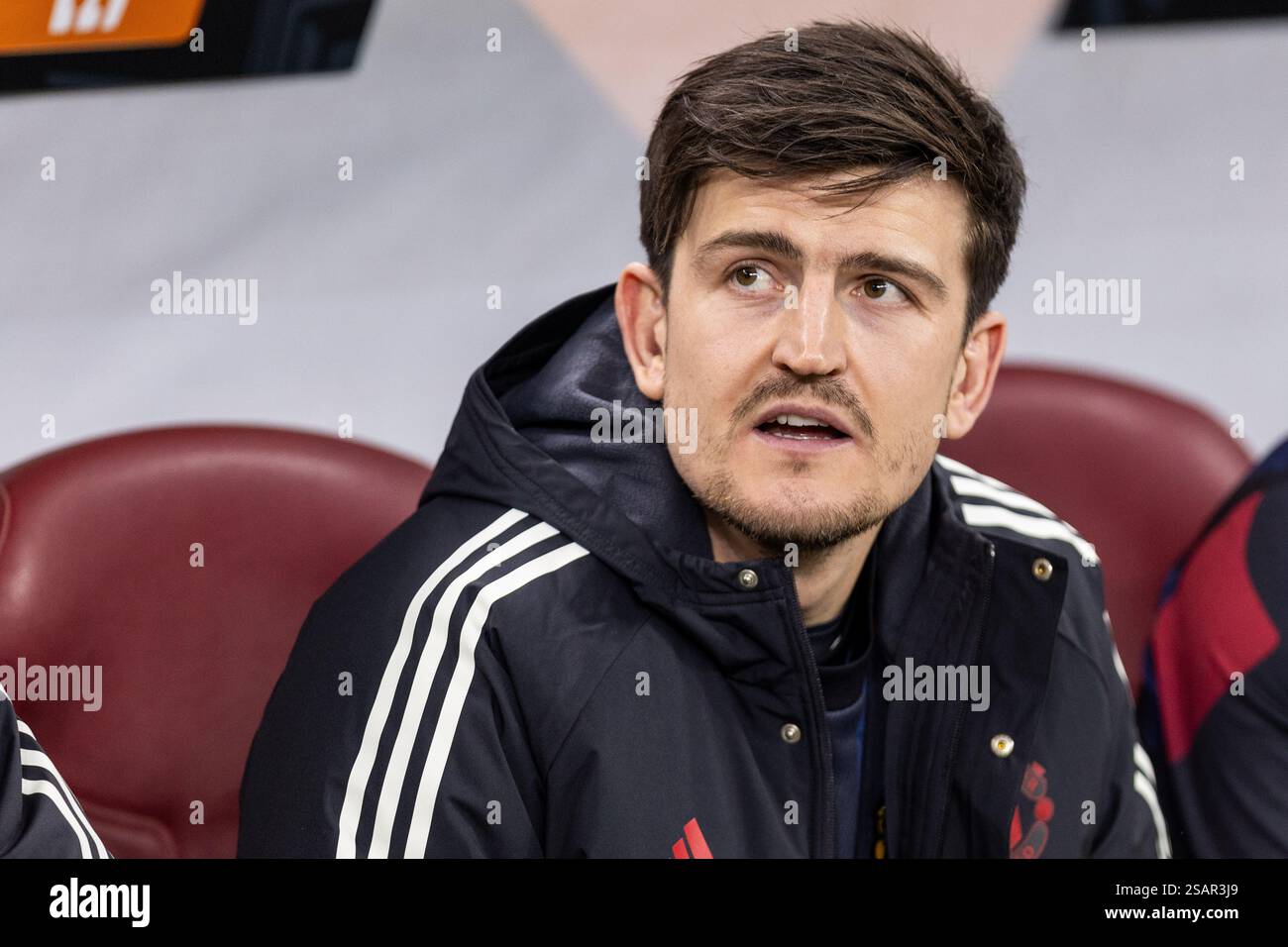 Harry Maguire of Manchester United during the UEFA Europa League ...