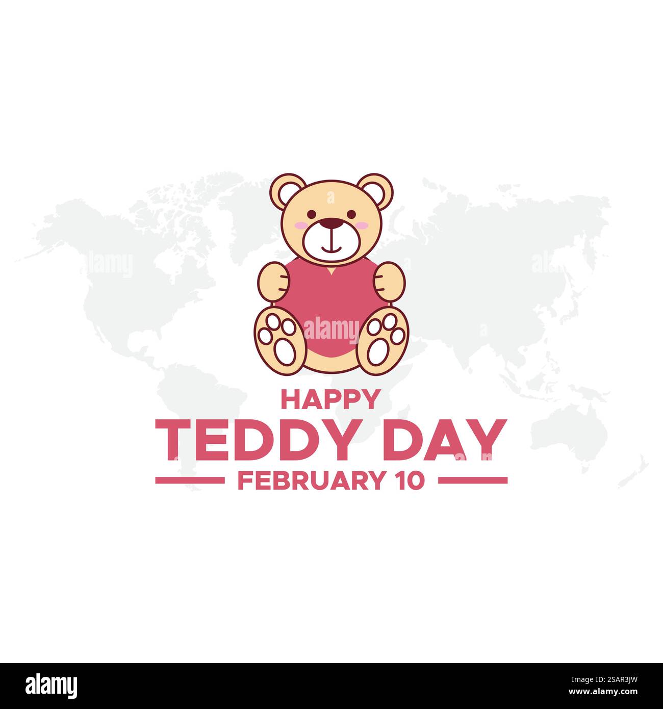 Happy Teddy Day Post and Greeting Card. 10 February - Teddy Day of ...