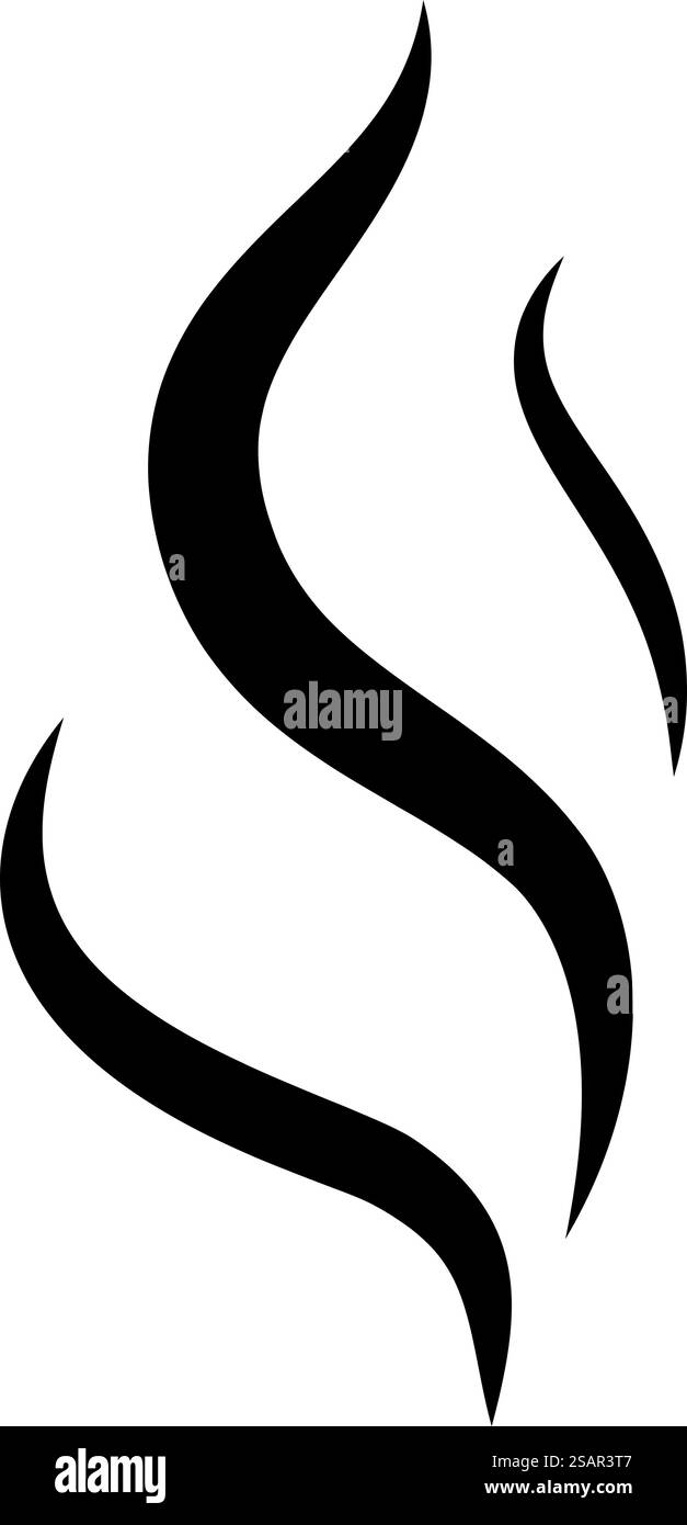 Hot steam icon. Air motion black lines isolated on white background ...