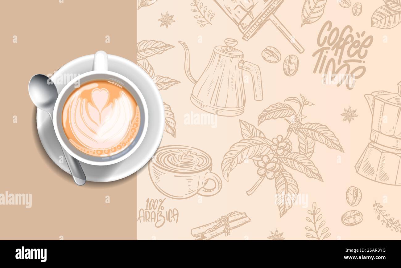 Realistic coffee background illustration Stock Vector Image & Art - Alamy