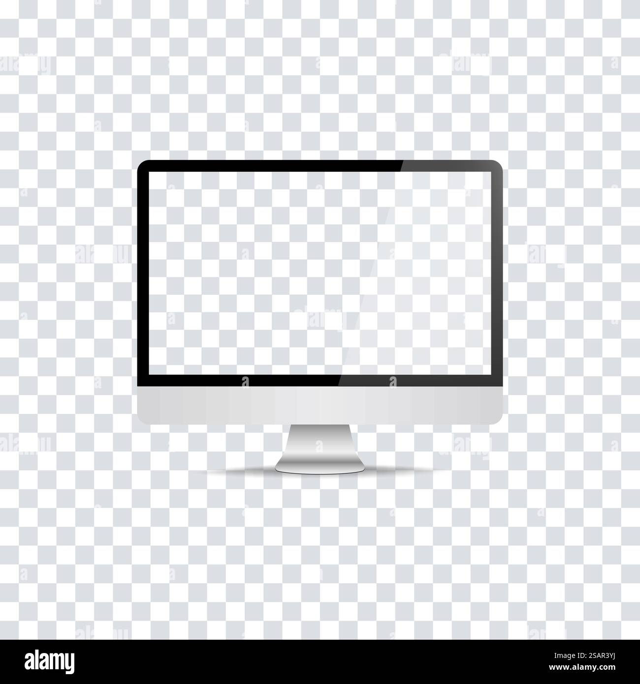 Computer momitor in realistic design. Vector isolated computer ...