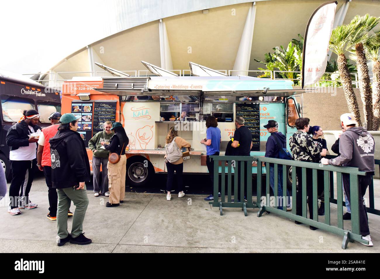 Food Truck serving people outside of the Anaheim Convention Center ...
