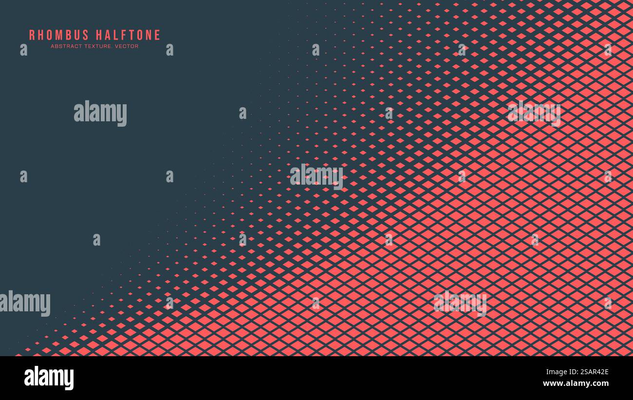 Rhombus Checker Half Tone Pattern Vector Radial Curved Border Red ...