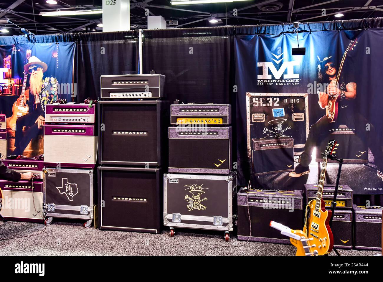 Anaheim, California, January 24, 2025 - Magnatone amplifier display at ...