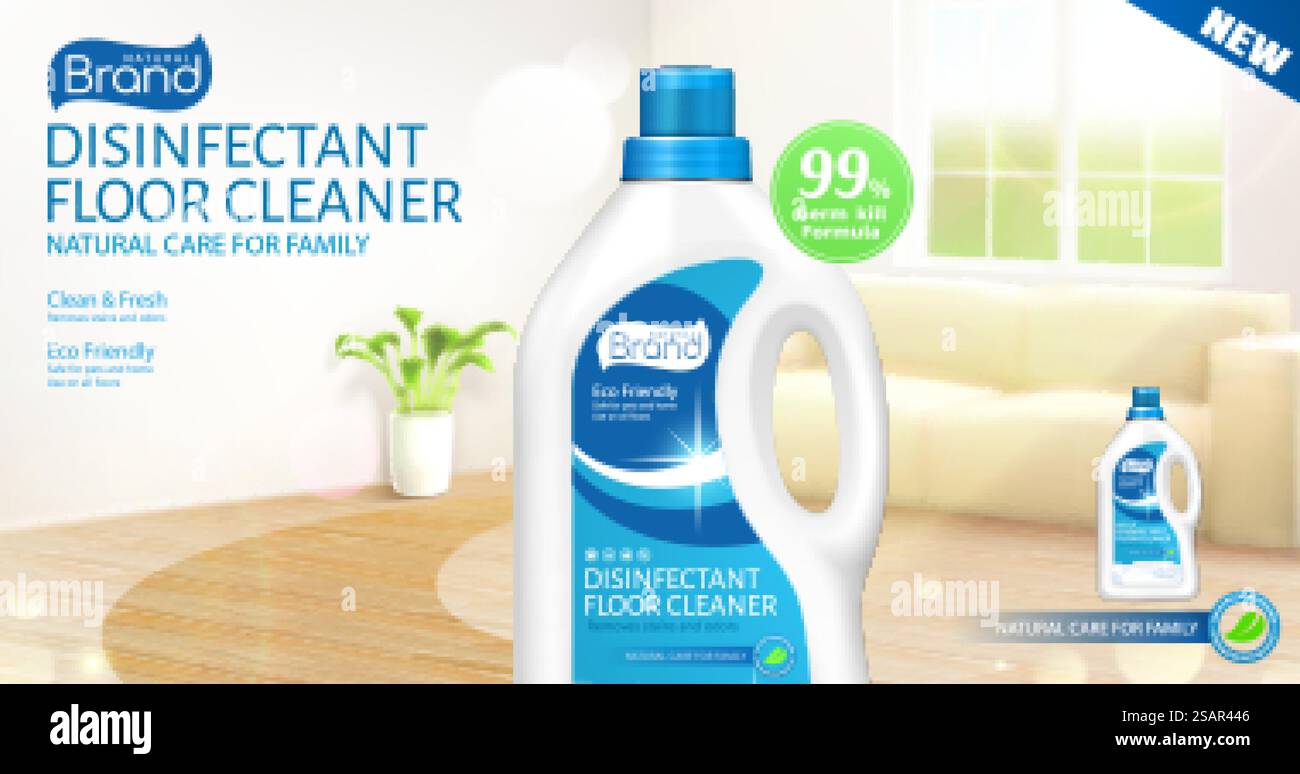3d ad template for disinfectant floor cleaner or odor remover ...
