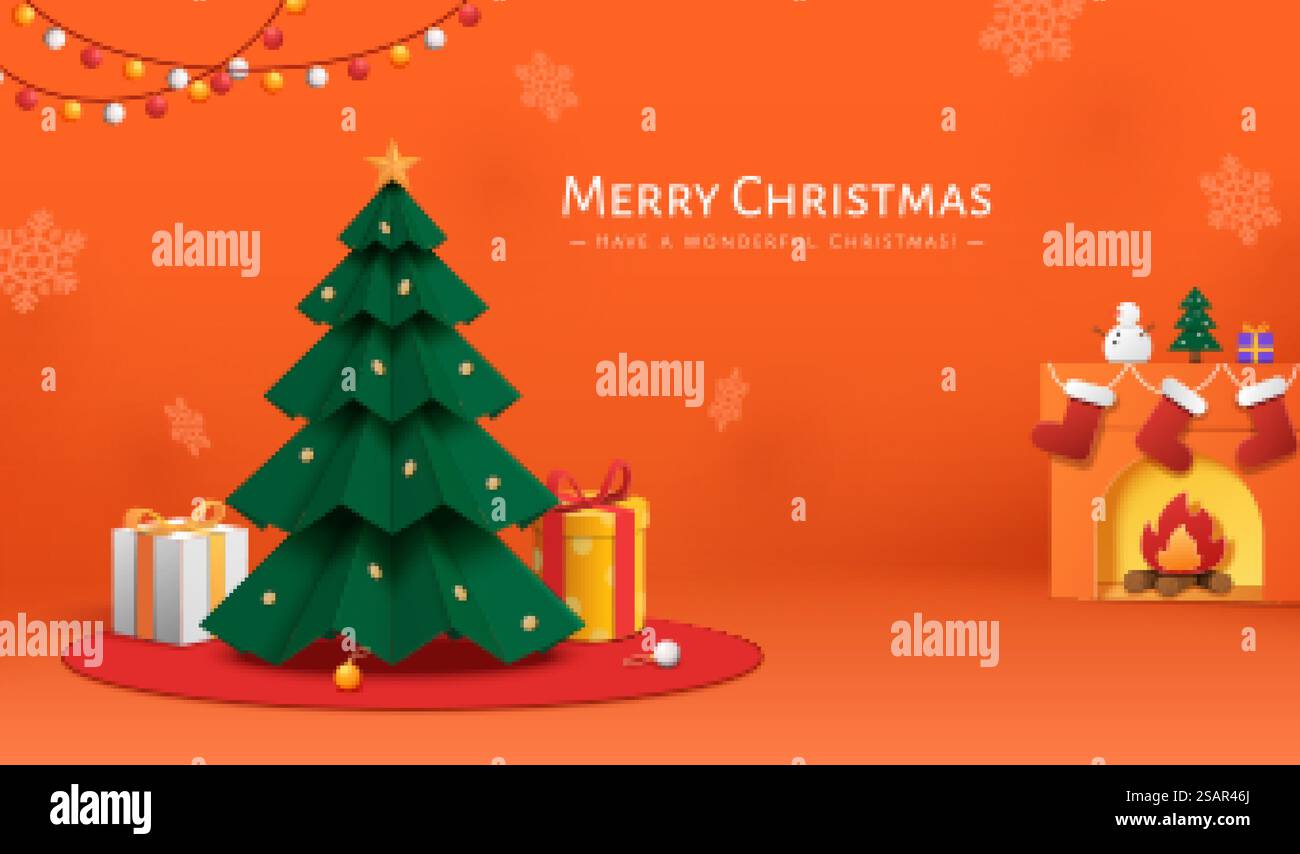 Christmas card tree in Stock Vector Images - Alamy