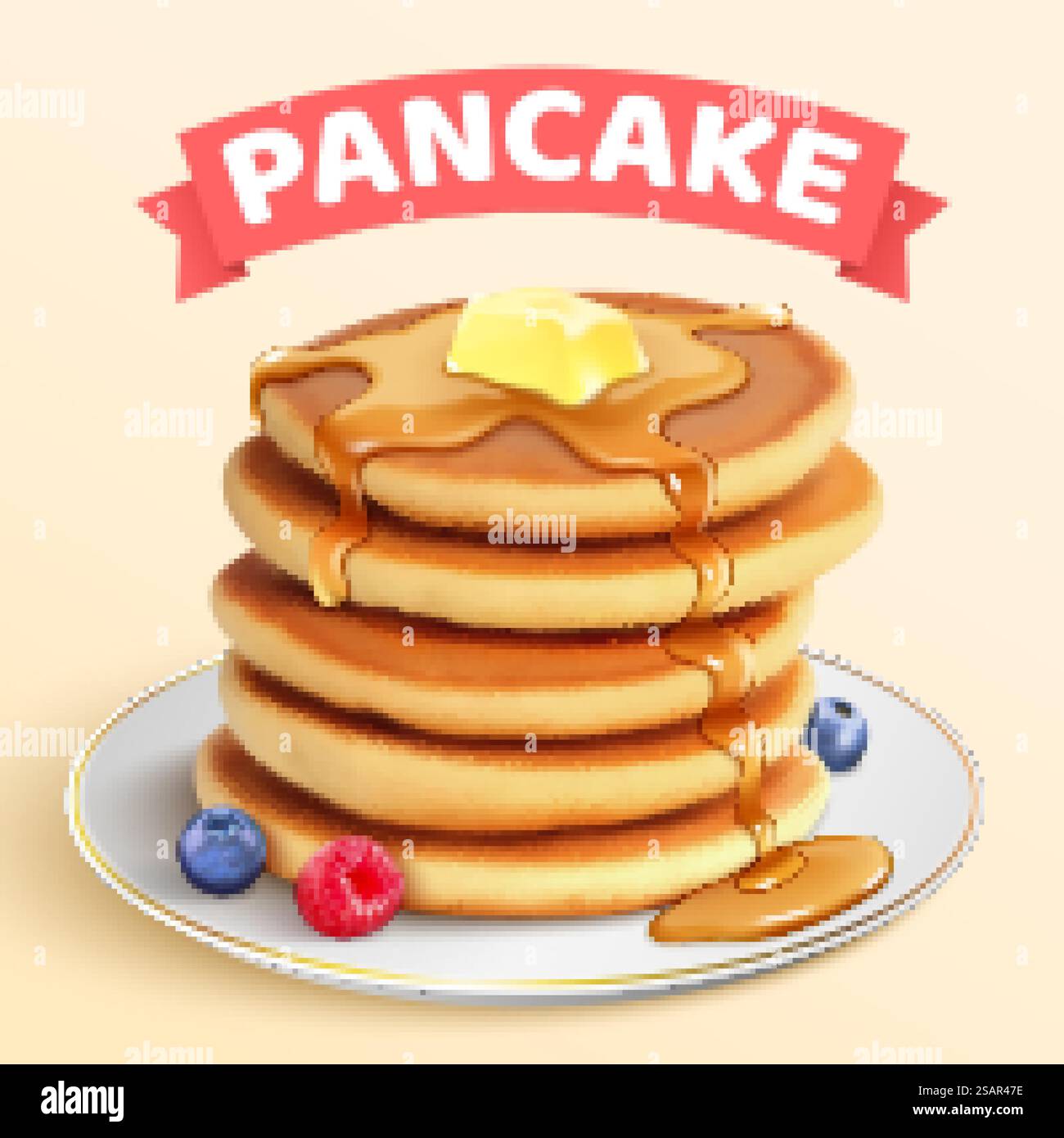 Stack pancakes Stock Vector Images - Alamy