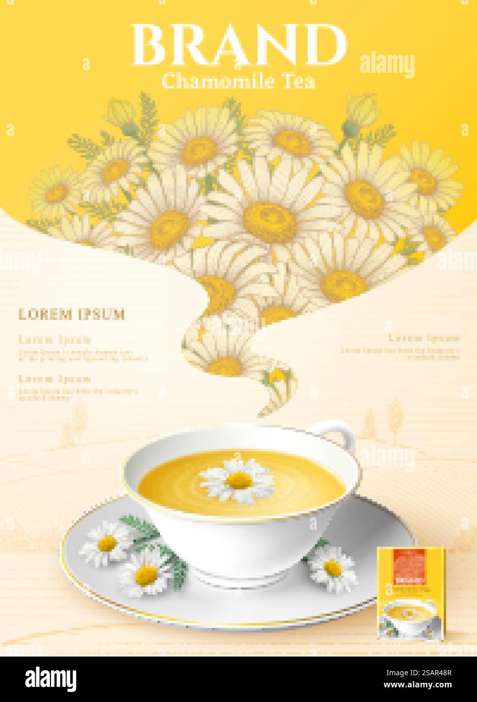 Aromatic chamomile tea ad Stock Vector Image & Art - Alamy