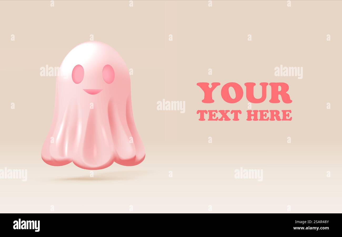 Happy Halloween banner art background with ghost vector illustration ...