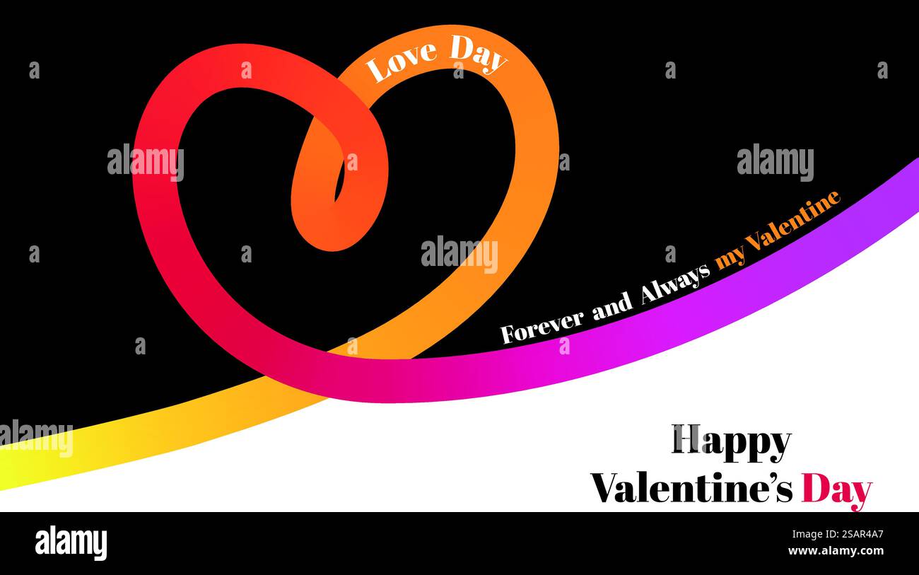 Line Background for Valentine's Day. Vector Art with Doodle heart ...