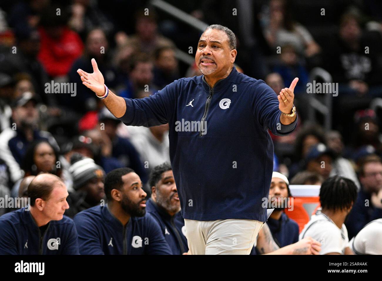 Georgetown head coach Ed Cooley in action during the first half of an ...