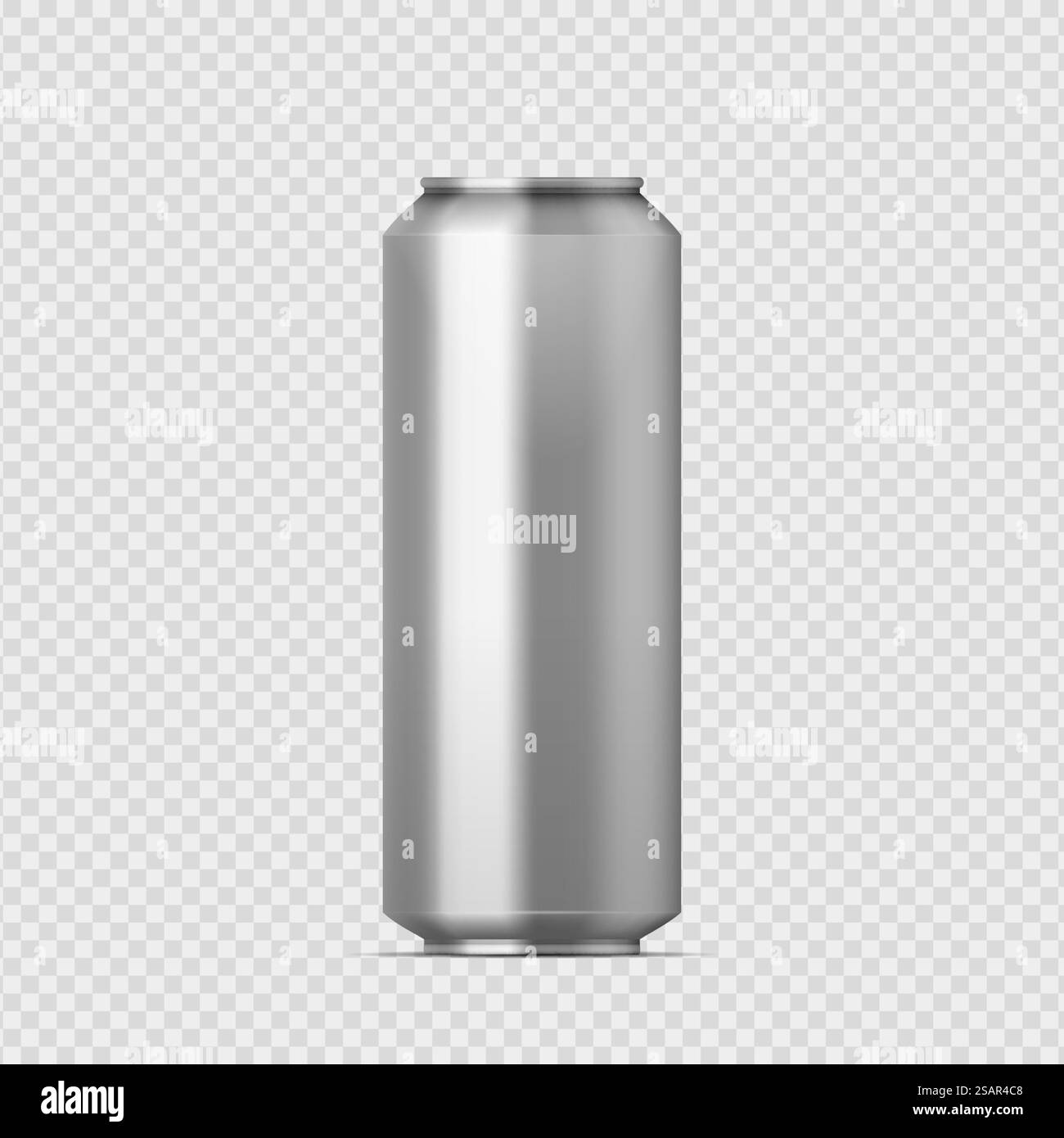 Metal tin can. Realistic drink packaging. 3D silver container for ...