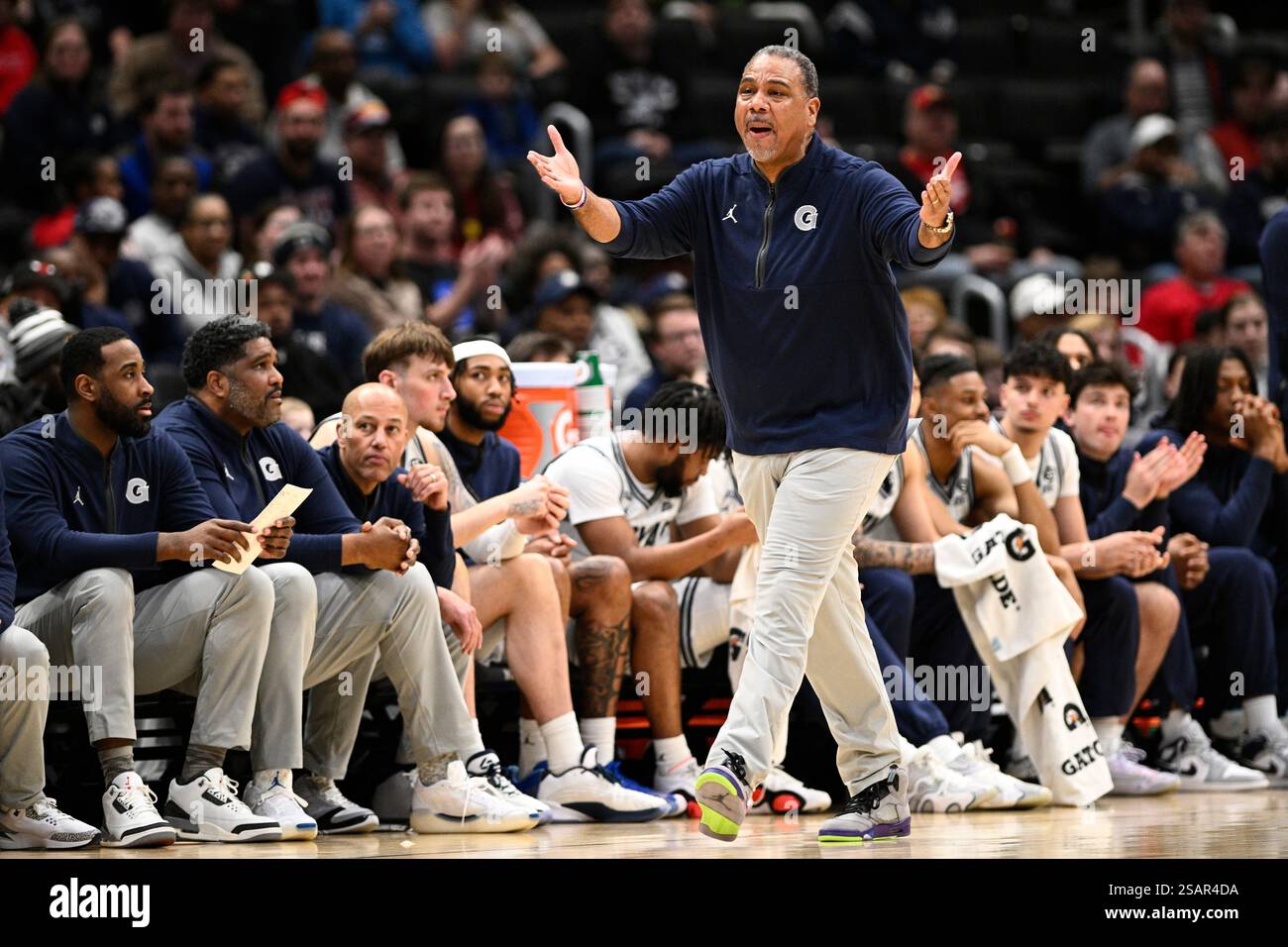 Georgetown head coach Ed Cooley in action during the first half of an ...