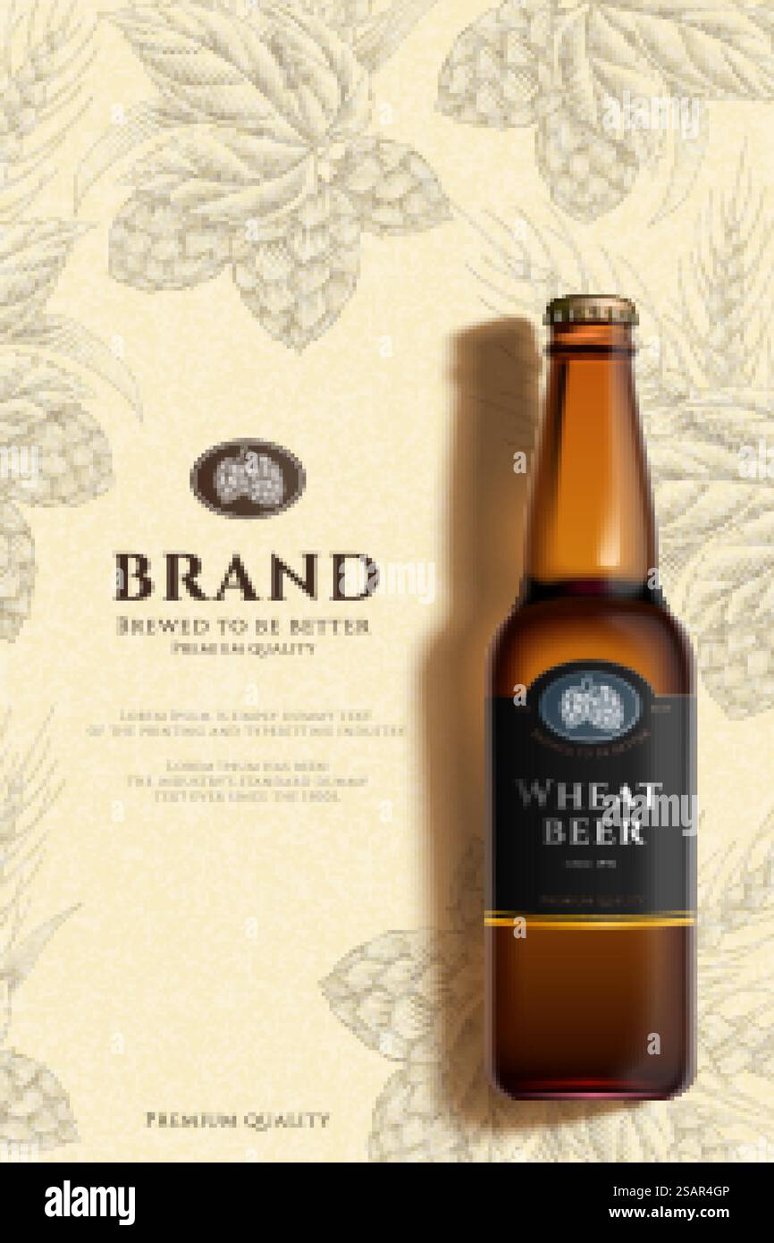 Engraved wheat beer poster Stock Vector Image & Art - Alamy