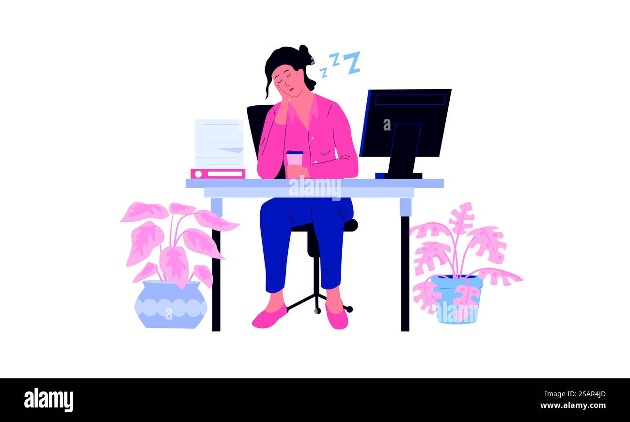 Tired exhausted young business woman Cut Out Stock Images & Pictures ...