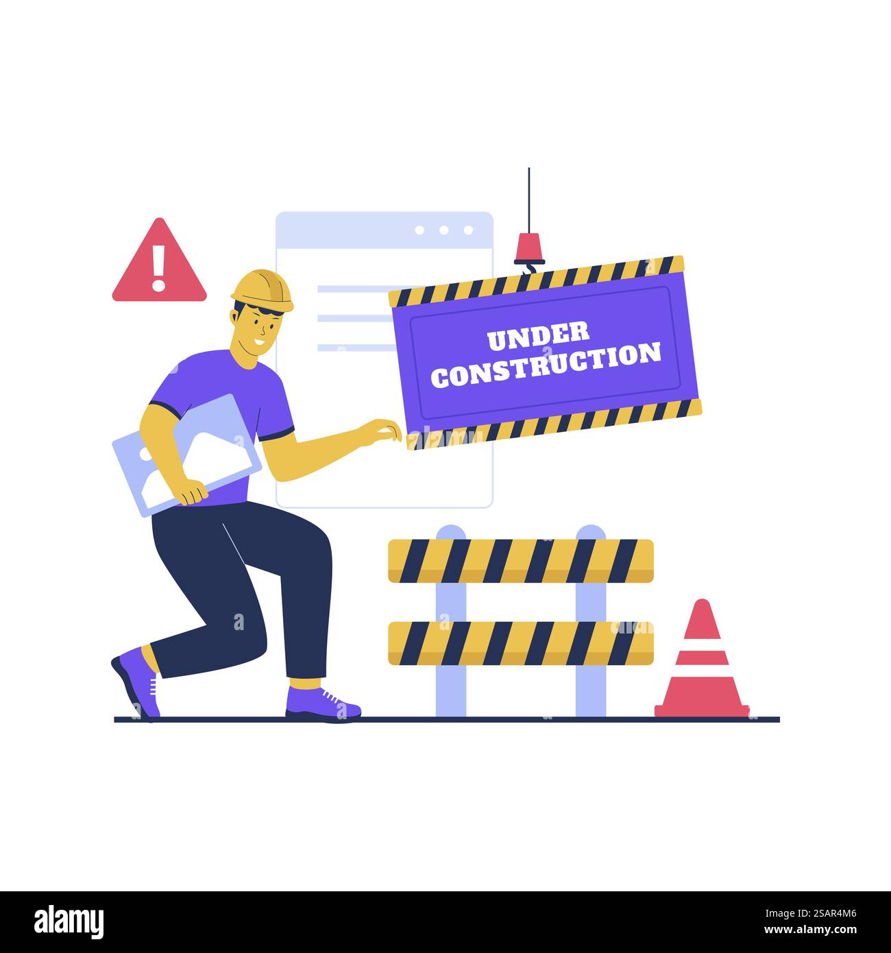 Under construction concept illustration. Flat vector illustration ...