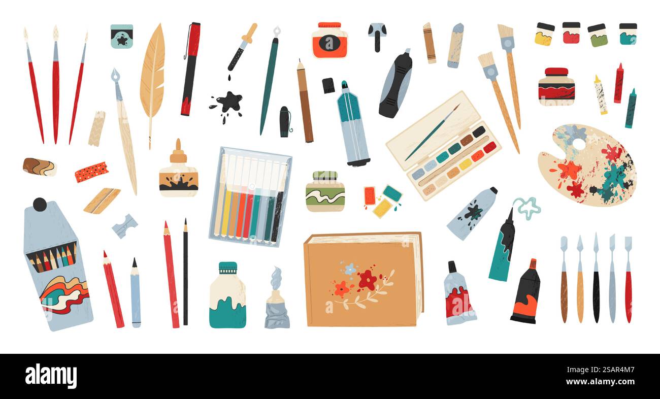 Art accessories. Artist painting tools and drawing supplies ...