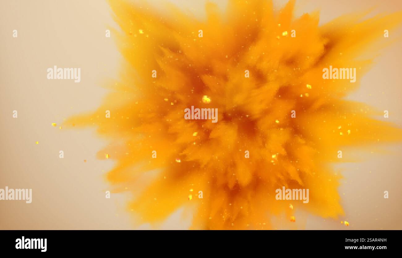 3d illustration of the colored powder with explosion effect on an ...