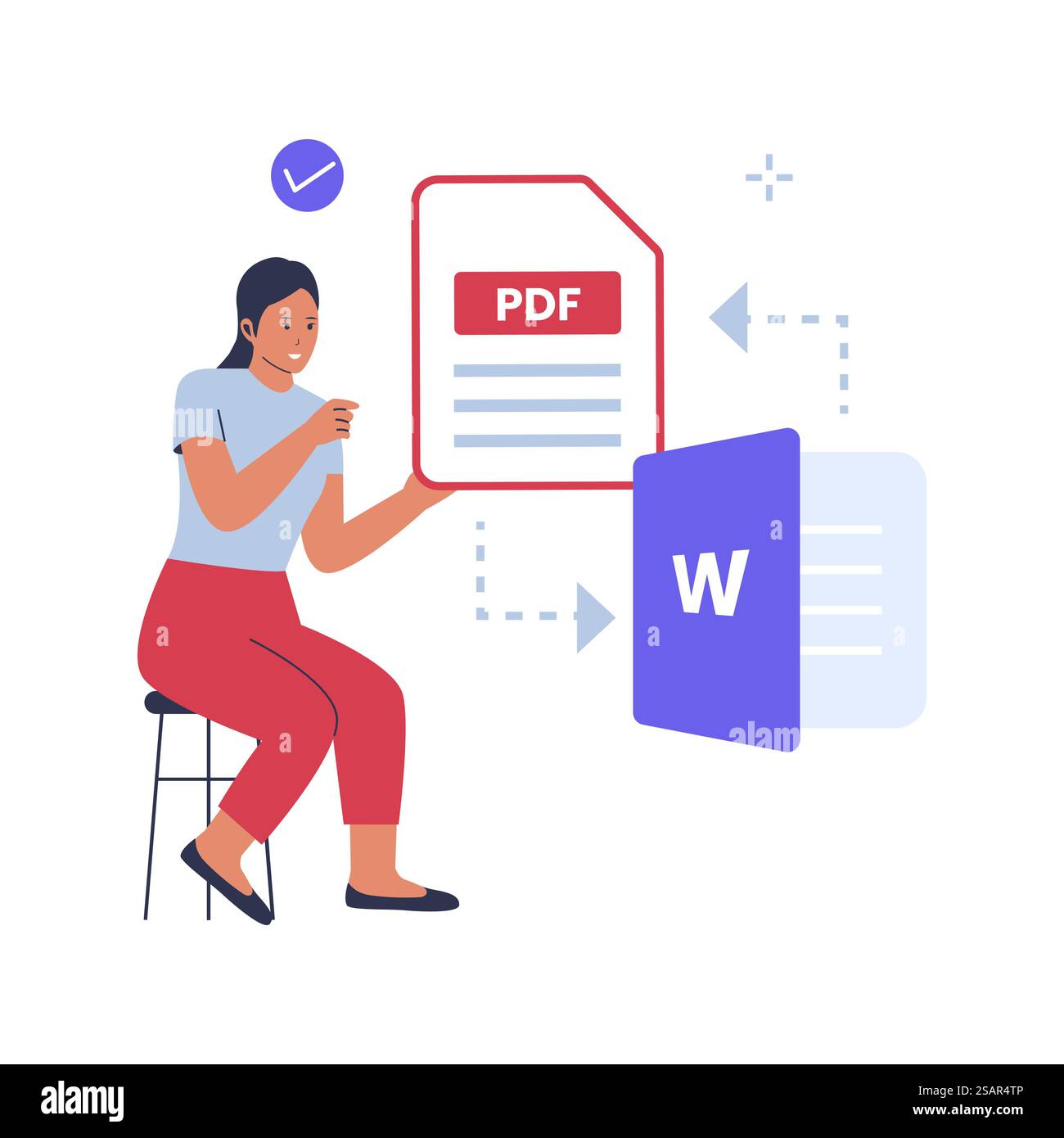 Pdf to doc concept illustration. File edit concept. vector flat ... Pdf to doc concept illustration. File edit concept. vector flat ...