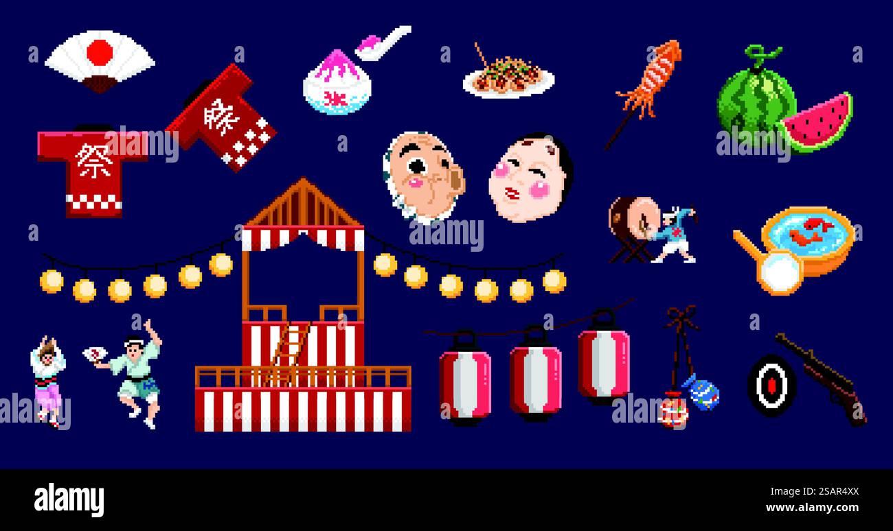 Japan Summer Festival element set Stock Vector Image & Art - Alamy