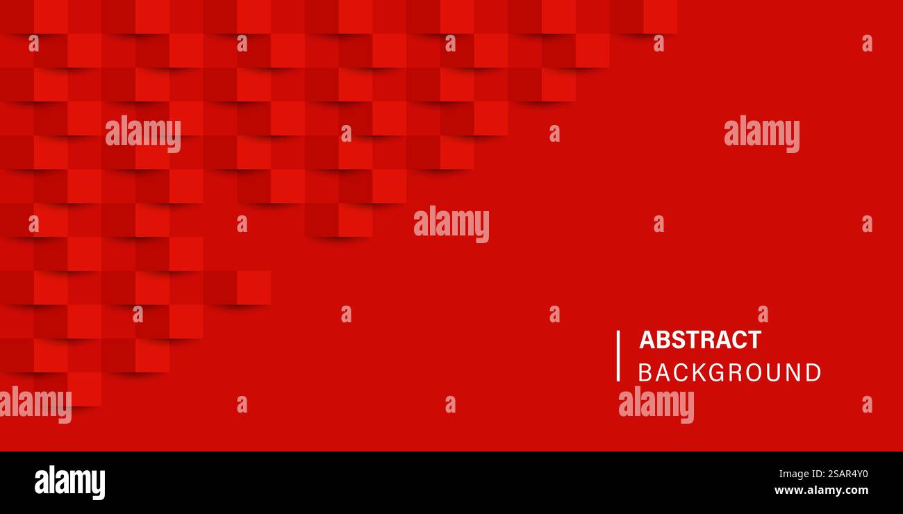 Geometric cube red background. Abstract background texture. Vector ...