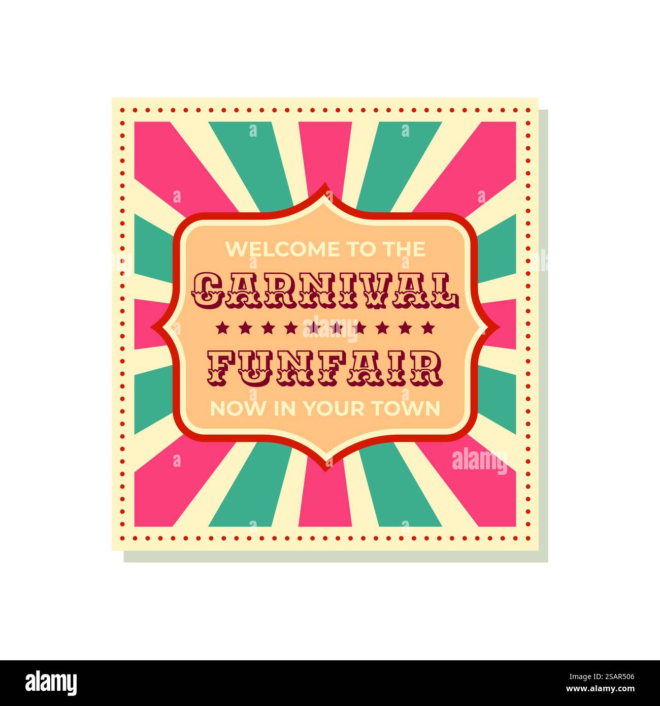 Carnival retro poster. Funfair announcement banner. Festival welcome ...